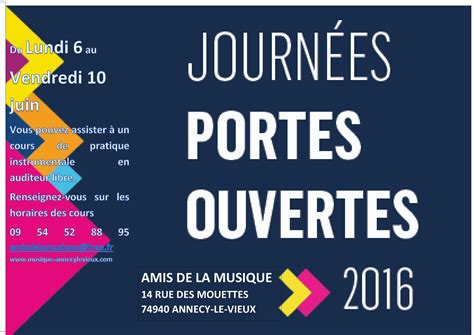 SEMAINE PORTES OUVERTES Ecole De Musique D Annecy Le Vieux