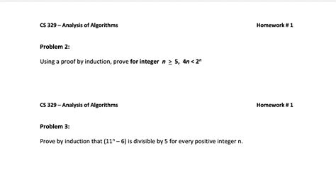 solved cs 329 analysis of algorithms homework 1 problem