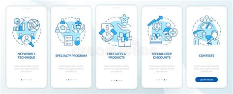 Psychology Marketing Tactics Blue Onboarding Mobile App Screen Stock