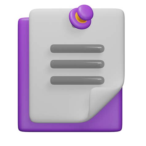 Note Pin 3d Render Cute Icon Illustration Folder File Format 24485801 Png