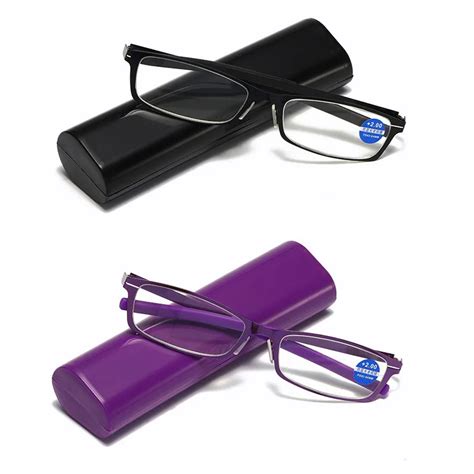 Okuma G Zl Kleri Teel Cilt Ultra Hafif Anti Mavi K G Zl K Erkek Kad N Metal Siyah Mor Kare Hd