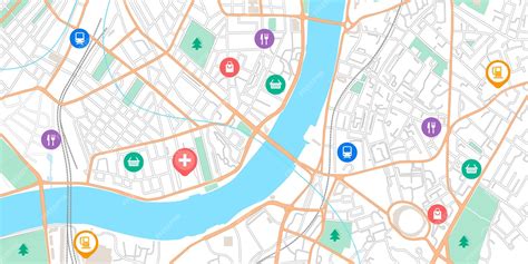Карта точек gps навигационные знаки на схеме города план города с ...