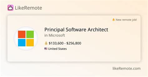📩 Principal Software Architect At 🏢 Microsoft Salary 💰133600 256800 📍remote Job In 🇺🇸