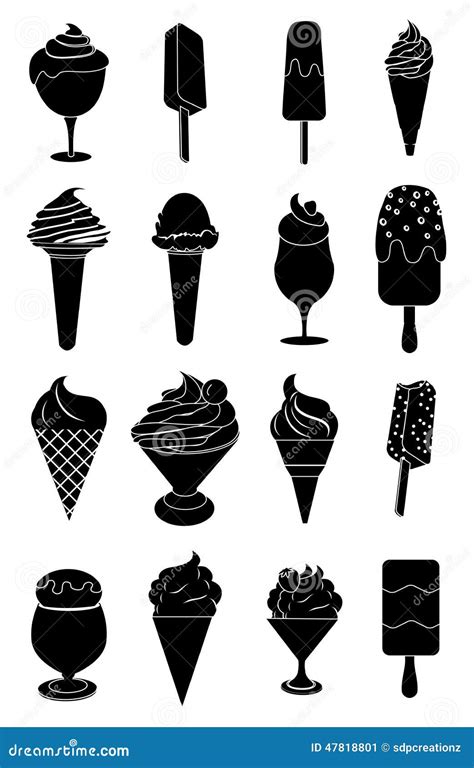 Ice Cream Icons Set Stock Vector Illustration Of Icon 47818801