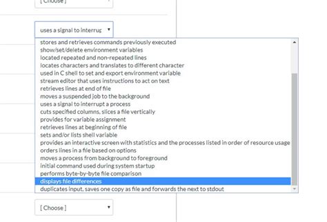 solved match command on left with its purpose on the right