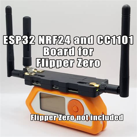 esp32 nrf24 and cc1101 board for flipper zero with 3d printed case and