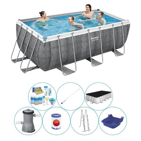 Paquet Confort De La Piscine Bestway Power Steel Rattan 412x201x122