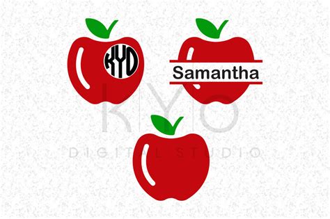 Apple Monogram Svg Dxf Cut Files School Teacher Svg Dxf Files For