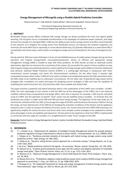 Pdf Energy Management Of Microgrids Using A Flexible Hybrid