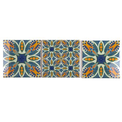 Sale Second 3x 15cm Thistle Design Prototype Tiles Doodlepippin