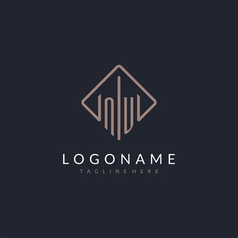 Nu Initial Logo With Curved Rectangle Style Design Vector Art At Vecteezy