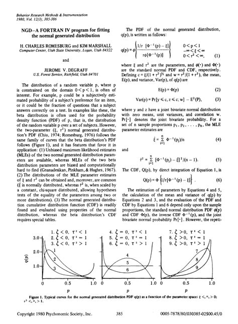 pdf ngd a fortran iv program for fitting the normal generated