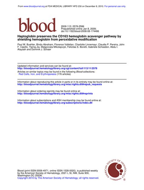 Pdf Haptoglobin Preserves The Cd163 Hemoglobin Scavenger Pathway By