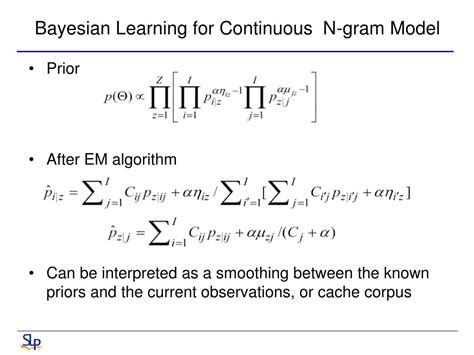 PPT BAYESIAN LEARNING OF N GRAM STATISTICAL LANGUAGE MODELING PowerPoint Presentation ID