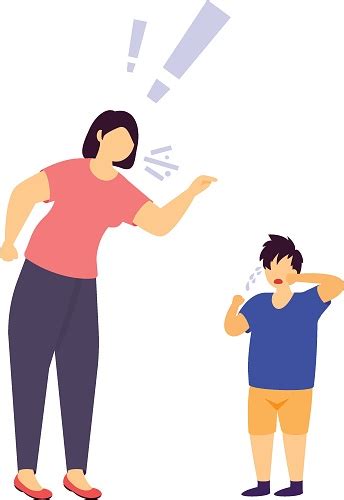 장난꾸러기 아들 개념에 비명을 지르는 화난 어머니 어린 소녀벡터 색상 아이콘 디자인 기분과 느낌 상징 감정적 캐릭터 기호 사회 문제 장면 스톡 일러스트레이션 격노한에 대한
