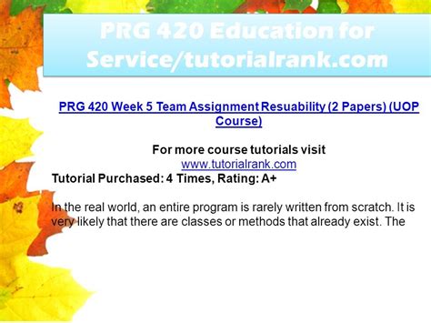 Prg 420 Education For Service Ppt Download