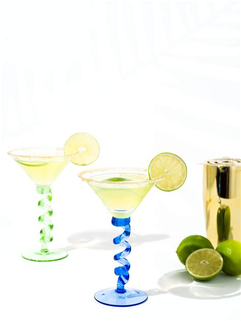 Indigo Spiral Stem Martini Glass