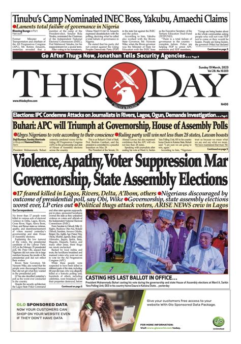 Thisday Live On Twitter Tinubus Camp Nominated Inec Boss Yakubu