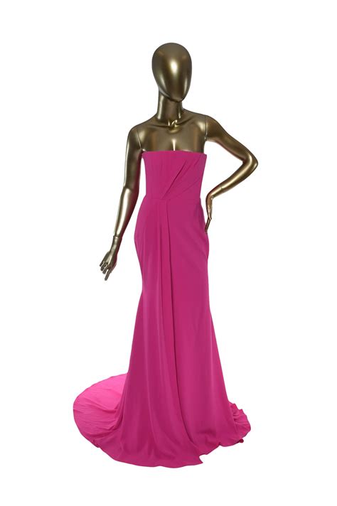 Alex Perry Long Pink Strapless Gown Janet Mandell