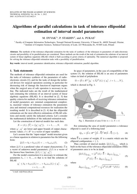 Pdf Algorithms Of Parallel Calculations In Task Of Tolerance Ellipsoidal Estimation Of