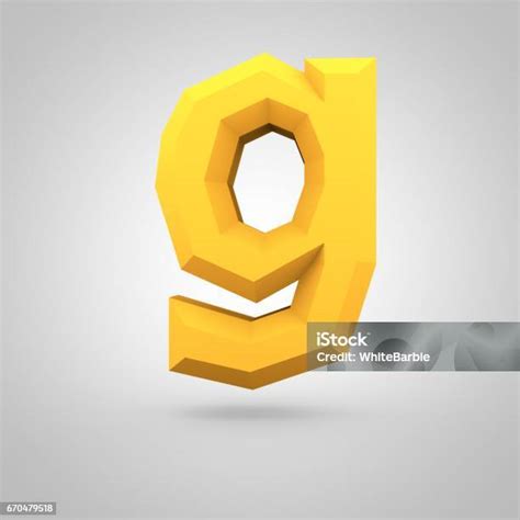 노란 낮은 폴 리 알파벳 편지 소문자 G 흰색 배경에 고립 0명에 대한 스톡 벡터 아트 및 기타 이미지 0명 3차원 형태 금속 Istock