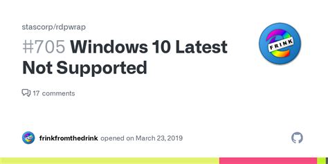 Windows 10 Latest Not Supported · Issue 705 · Stascorprdpwrap · Github
