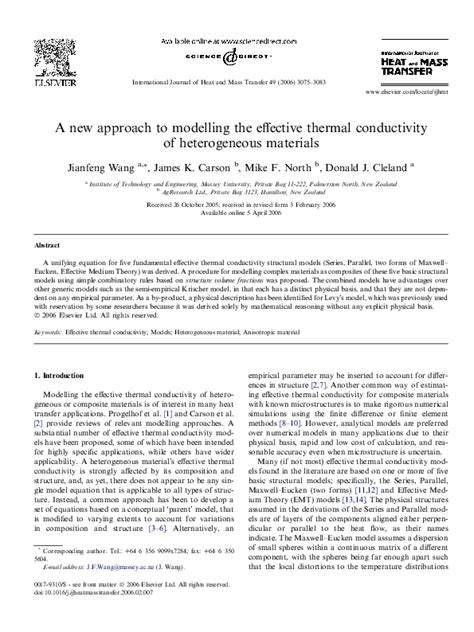 Pdf A New Approach To Modelling The Effective Thermal Conductivity Of Heterogeneous Materials