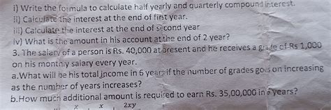 I Write The Formula To Calculate Half Yearly And Quarterly Compound Inte