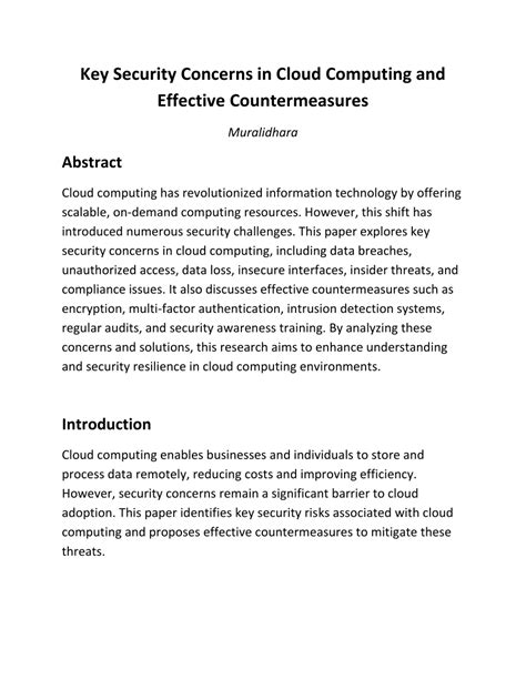 Pdf Key Security Concerns In Cloud Computing And Effective