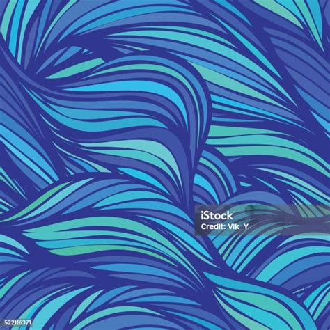 Wave Doodling Seamless Pattern向量圖形及更多水圖片 水 背景 主題 式樣 Istock