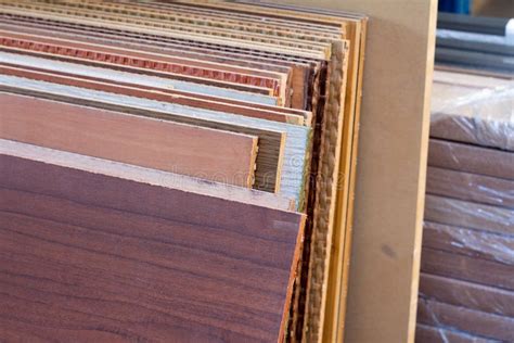 MDF PARTICLE BOARD Wood Panels Of Different Thicknesses And Colors Stock Image Image Of