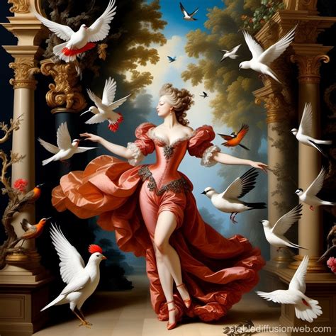 Dancer Animating Birds in Fuzzy Trees Stable Diffusion 在線