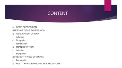 Gene Expression And Its Regulationpptx Chemistry Science