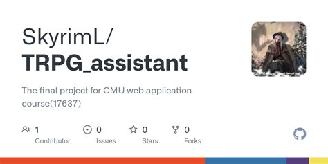 Github Skyriml Trpg Assistant The Final Project For Cmu Web