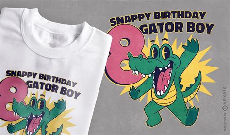 Diseños de camisetas de cocodrilo de cumpleaños más Merch