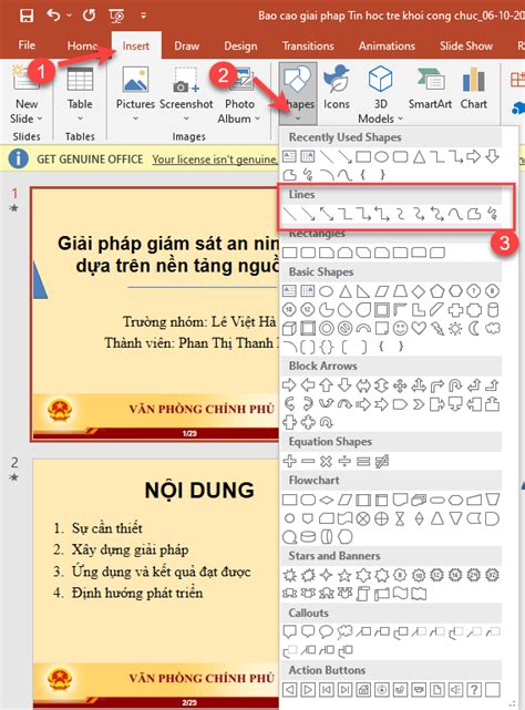 Cách tạo hiệu ứng vẽ tam giác bằng Compa trong PowerPoint