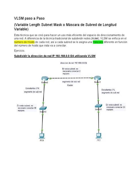 Vlsm Paso A Paso Pdf Protocolos De Capa De Red Dirección Ip