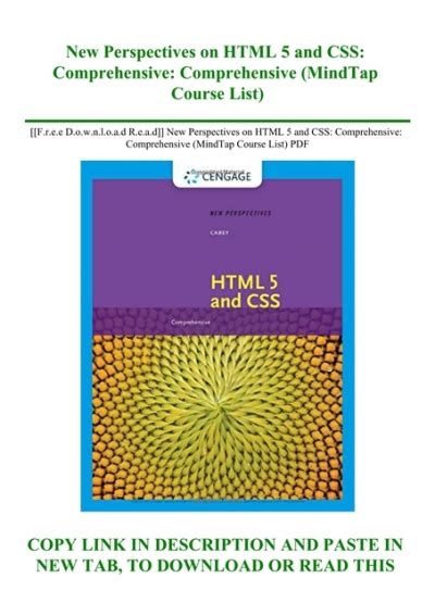 [[f r e e d o w n l o a d r e a d]] new perspectives on html 5 and css