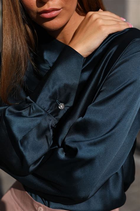 Cowl Neck Blouse Silk Blouse For Women Long Sleeves Silk Etsy
