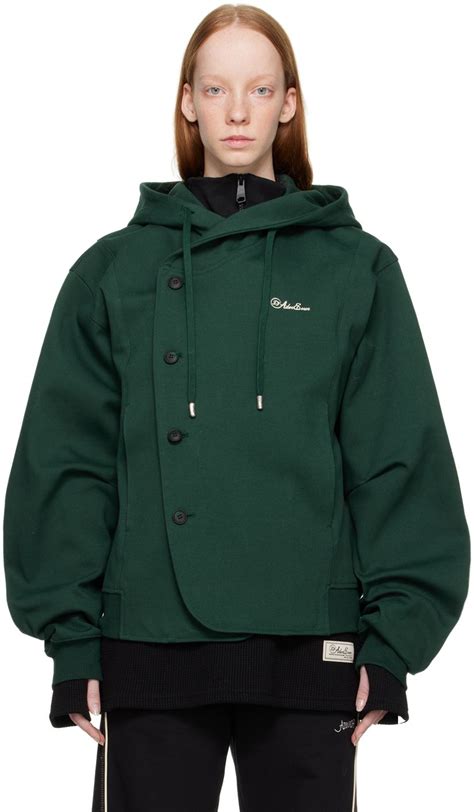 cotton and polyester blend jersey hoodie · drawstring at hood · offset