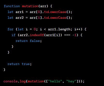 Programación de algoritmos básicos Mutaciones JavaScript The freeCodeCamp Forum