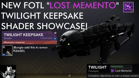Destiny 2 Festival Of The Lost New Lost Memento Twilight Keepsake Shader Showcase Youtube