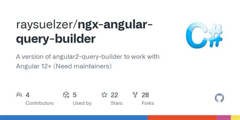 Github Raysuelzer Ngx Angular Query Builder A Version Of Angular2