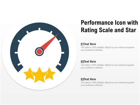 Performance Icon With Rating Scale And Star Powerpoint Shapes
