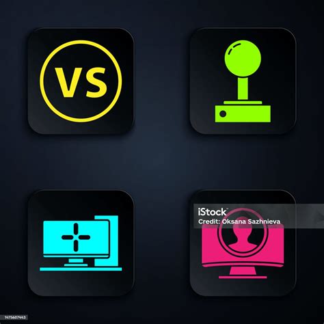 Set Create Account Screen Vs Versus Battle Computer Monitor And Joystick For Arcade Machine