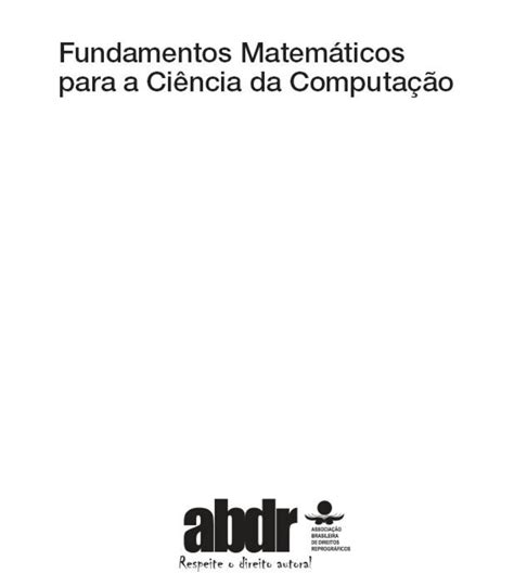 SOLUTION Fundamentos Matem Ticos Para A Ci Ncia Da Computa O Matem