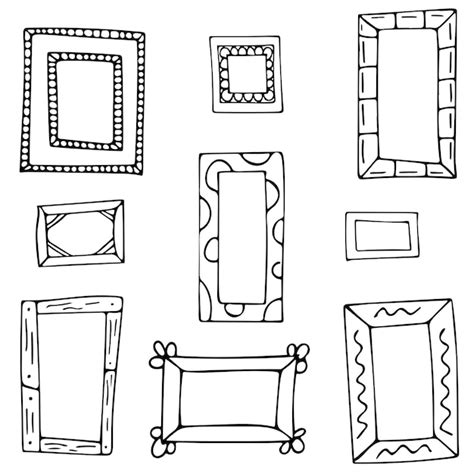 Premium Vector Set Of Hand Drawn Doodle Frames Squares Vector Borders Design Elements