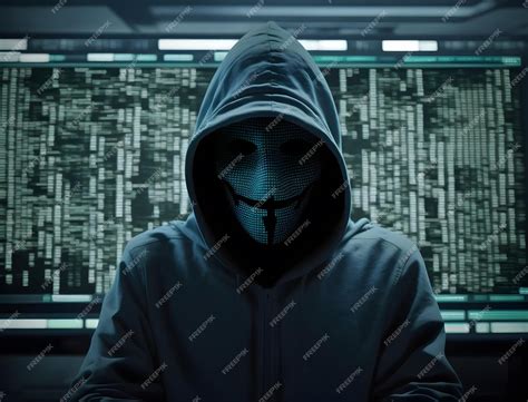 Premium Ai Image Portrait Of Anonymous Hacker Concept Of Hacking Cybersecurity Cybercrime