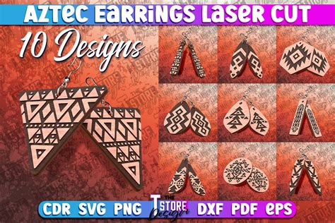 Aztec Earrings Laser Cut Svg · Creative Fabrica
