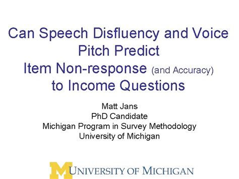 Can Speech Disfluency And Voice Pitch Predict Item